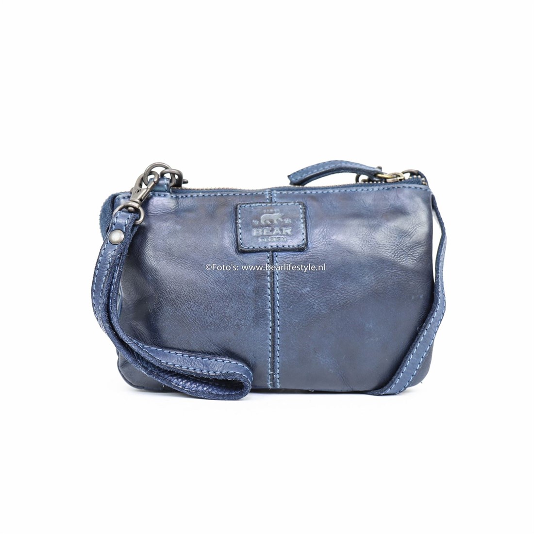 Bear Design Umi 2 Leren Schoudertas / Clutch - Blauw | Koffers en Tassen